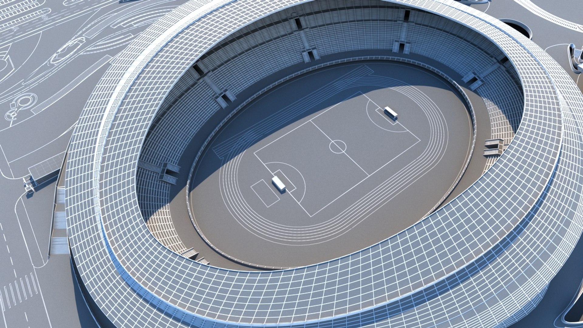 3D Model Stadium 6 - TurboSquid 2074893
