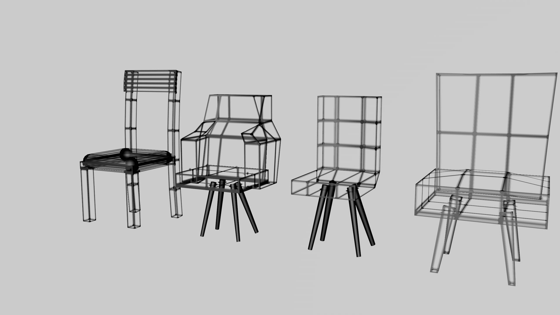 3D 4 Chairs - TurboSquid 1825721