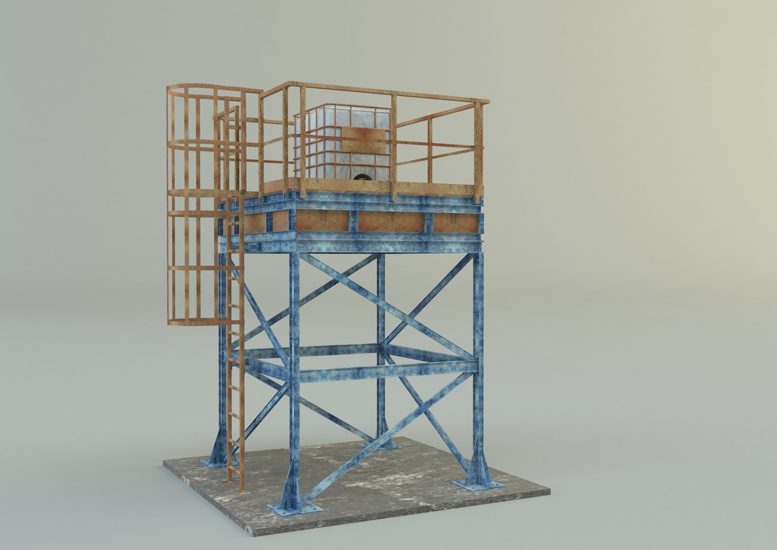 Tower Structure Oil Tank 3D Model - TurboSquid 2069526