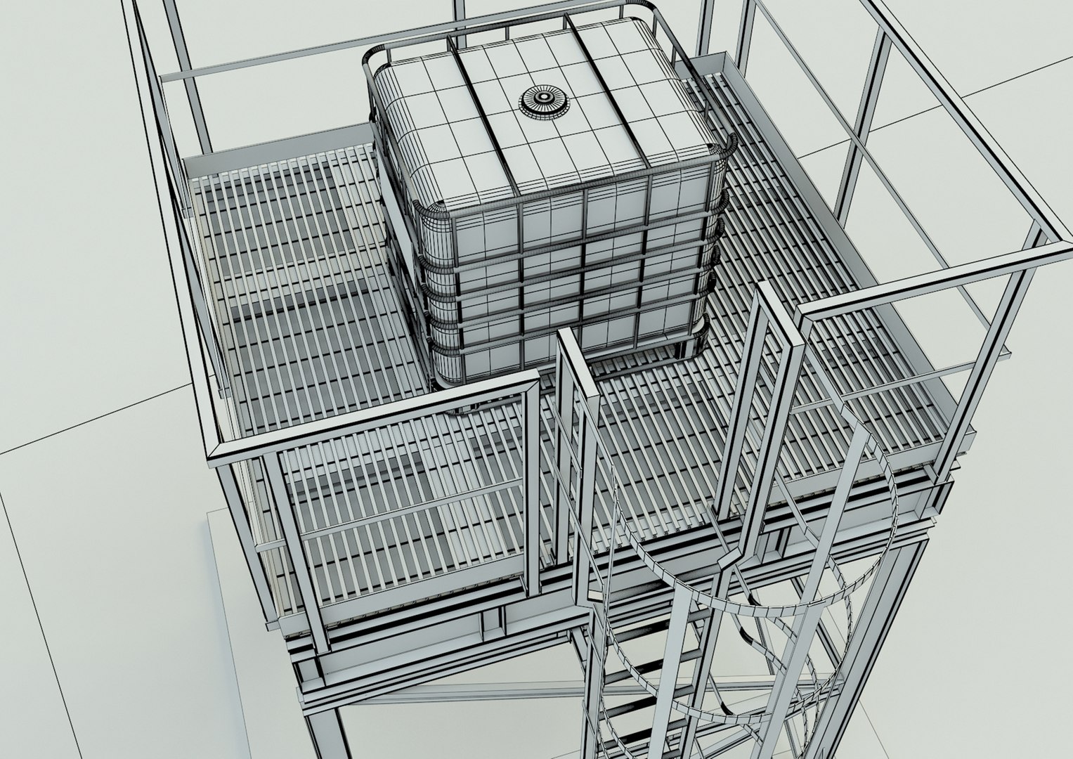Tower Structure Oil Tank 3D Model - TurboSquid 2069526