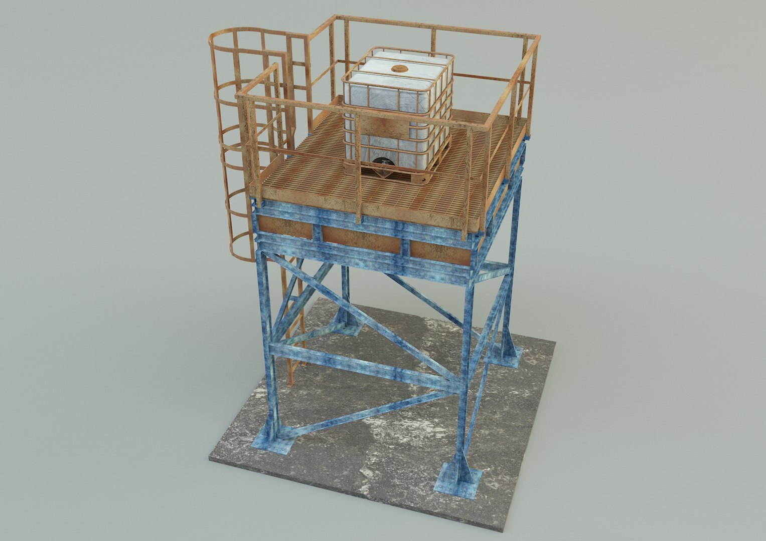 Tower Structure Oil Tank 3D Model - TurboSquid 2069526