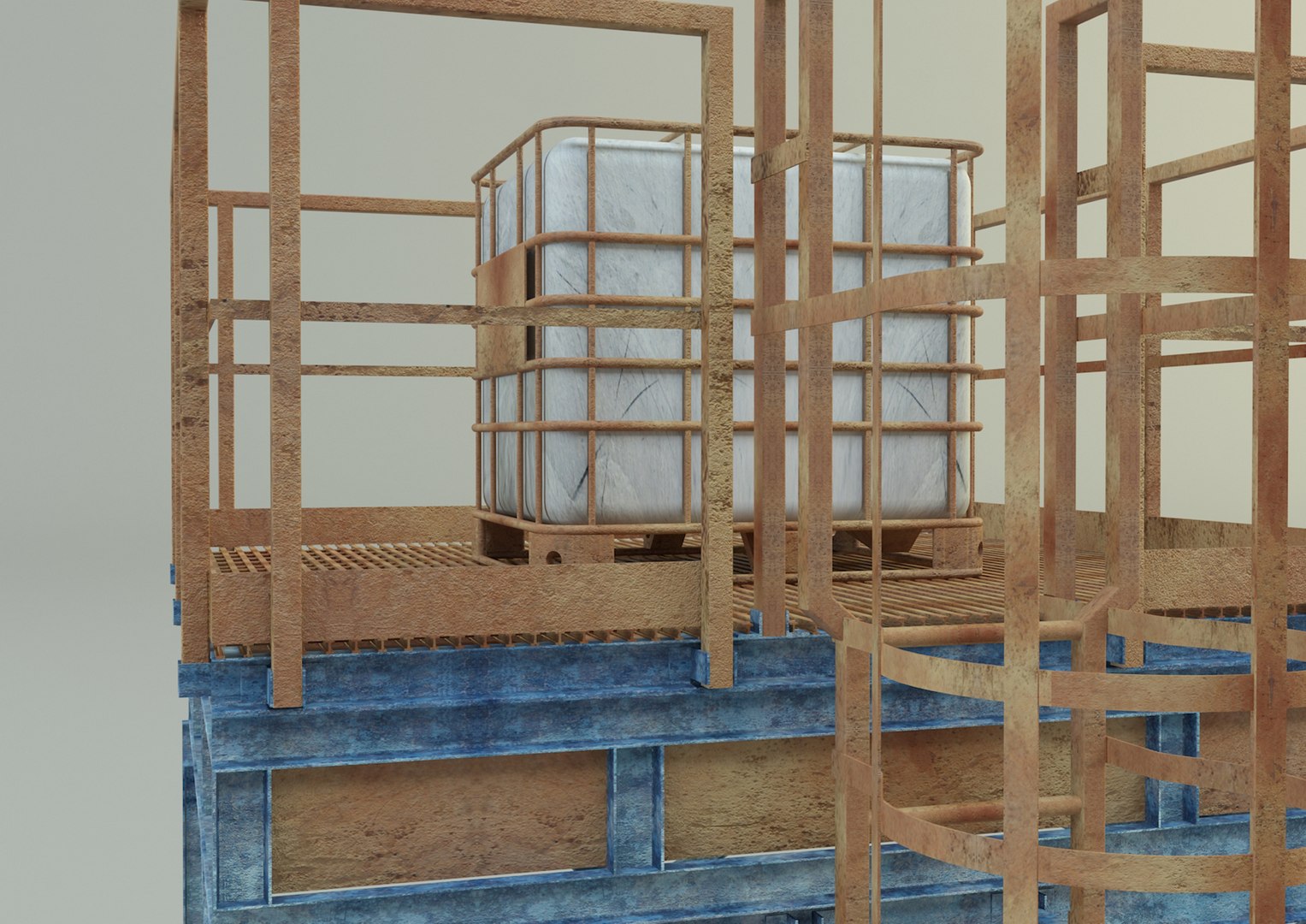 Tower Structure Oil Tank 3D Model - TurboSquid 2069526