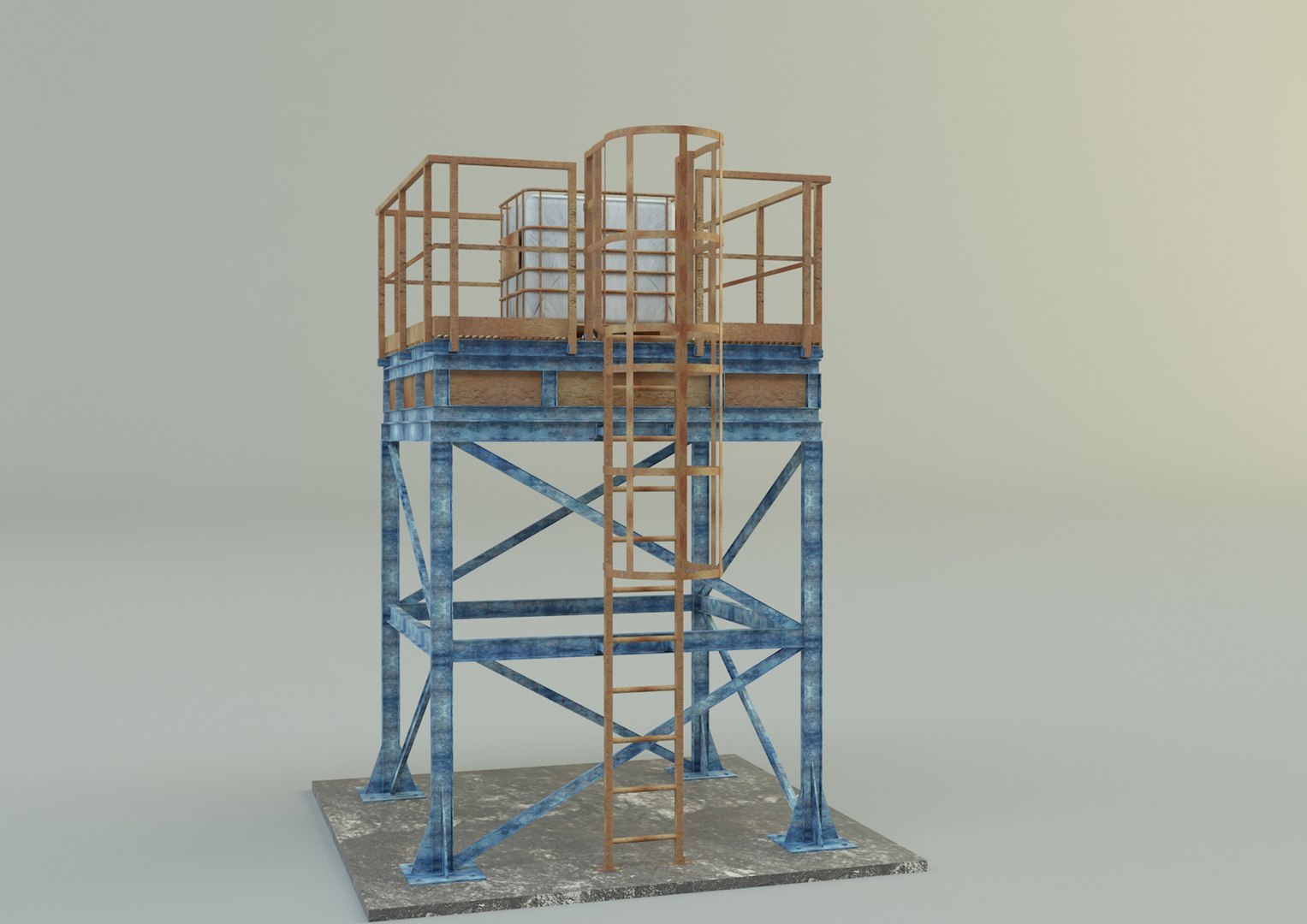 Tower Structure Oil Tank 3D Model - TurboSquid 2069526