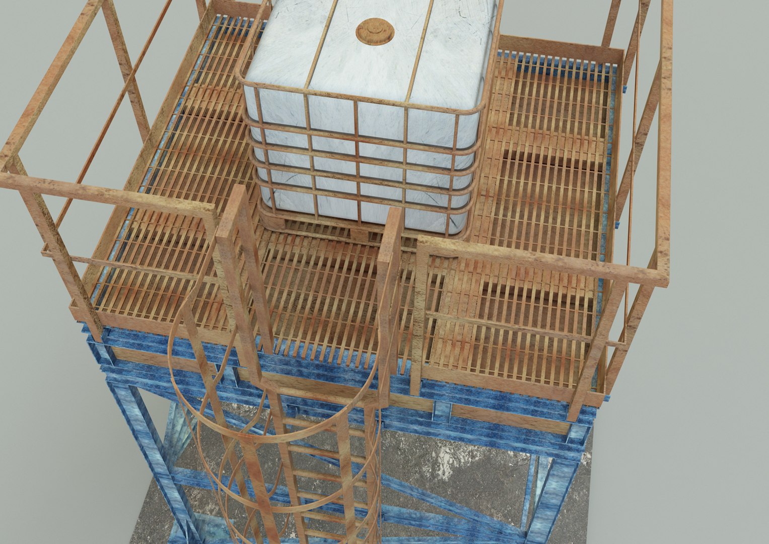 Tower Structure Oil Tank 3D Model - TurboSquid 2069526