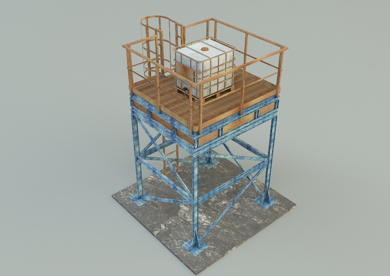 Tower Structure Oil Tank 3D Model - TurboSquid 2069526