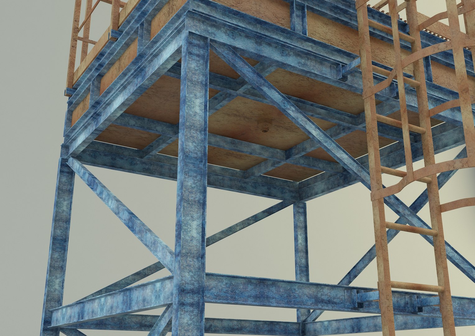 Tower Structure Oil Tank 3D Model - TurboSquid 2069526