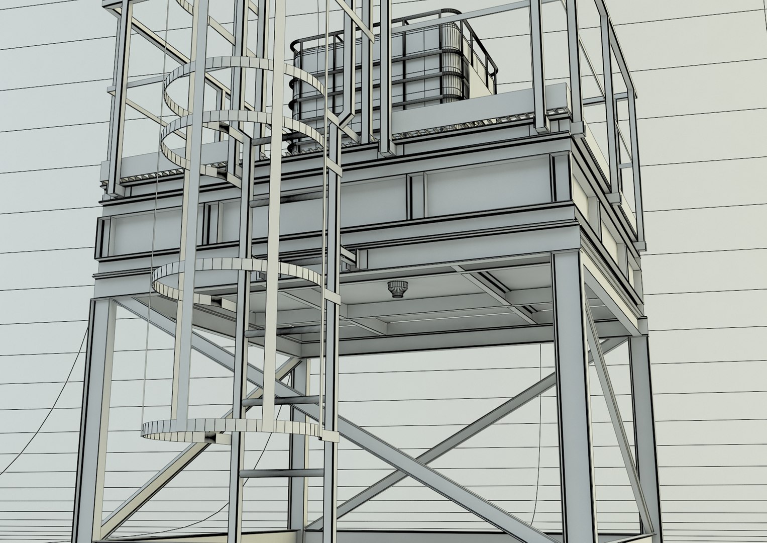 Tower Structure Oil Tank 3D Model - TurboSquid 2069526