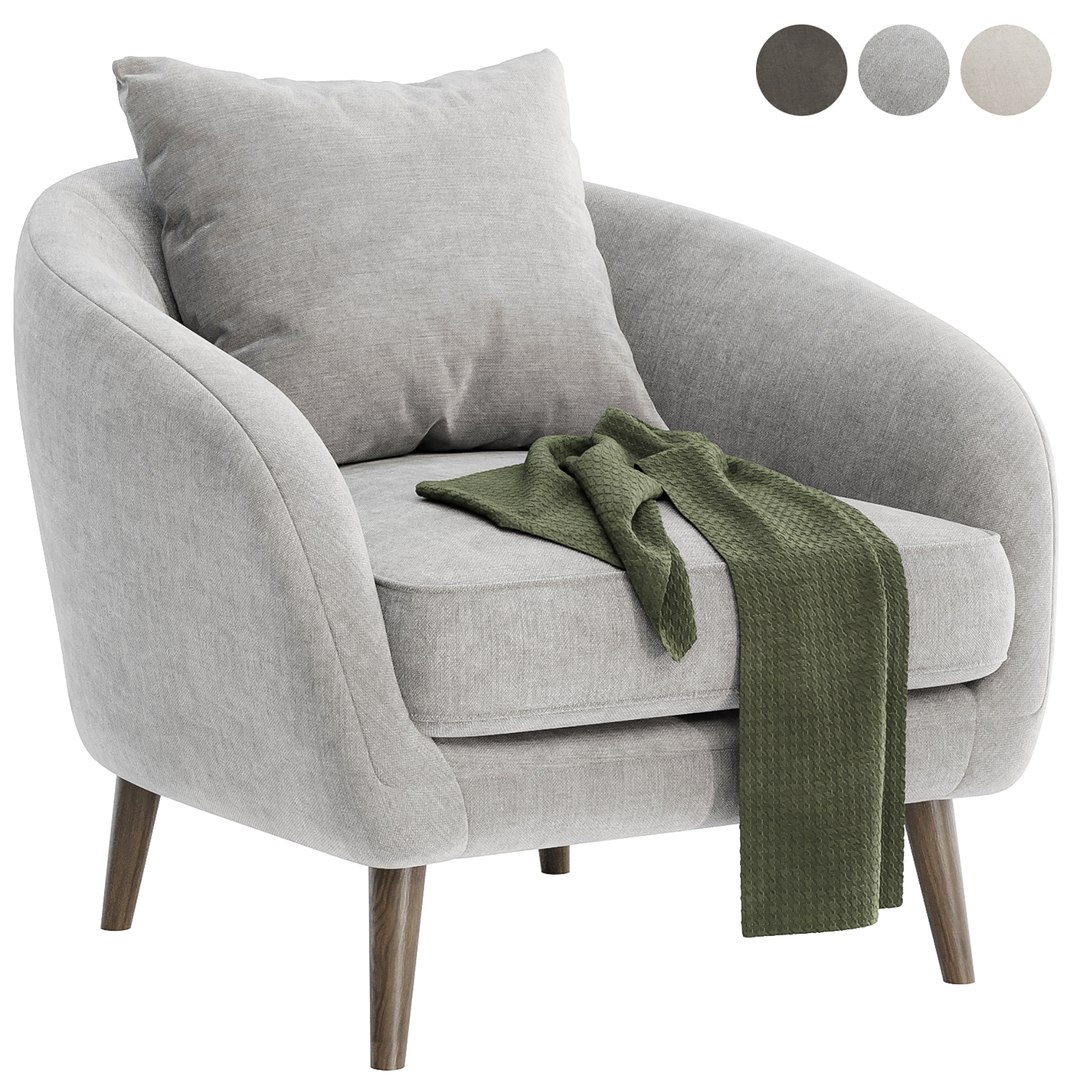 3D Model Hanna Arm Chair - TurboSquid 2186777