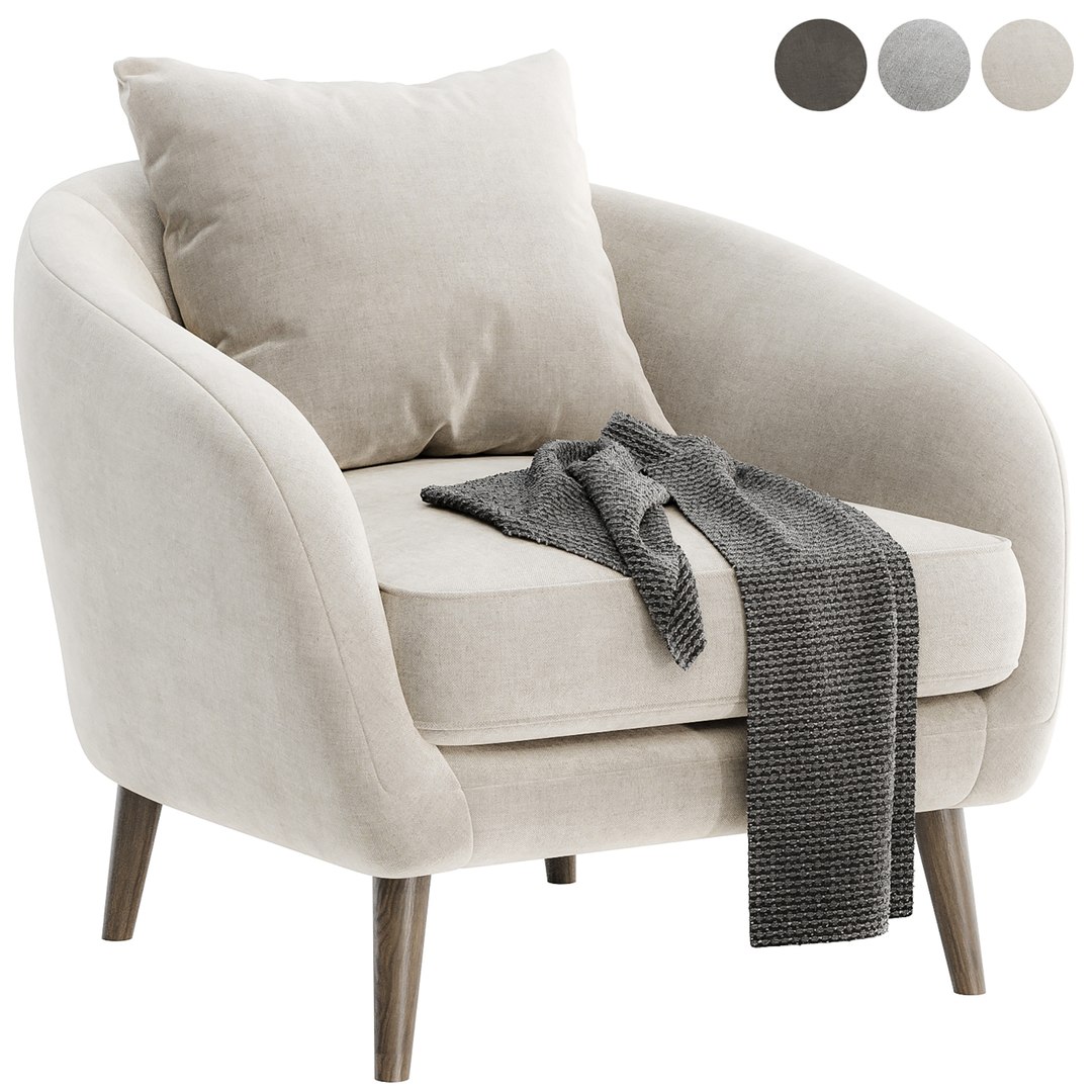 3D Model Hanna Arm Chair - TurboSquid 2186777