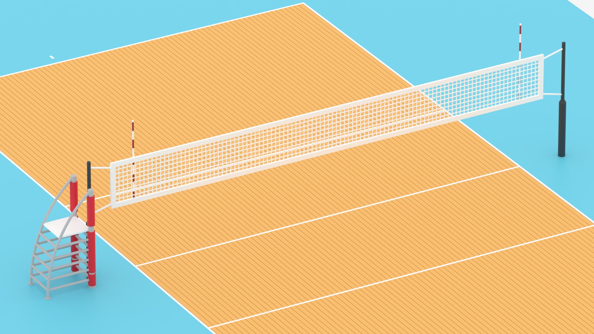 Cartoon Volleyball Court 3D Model - TurboSquid 2235100