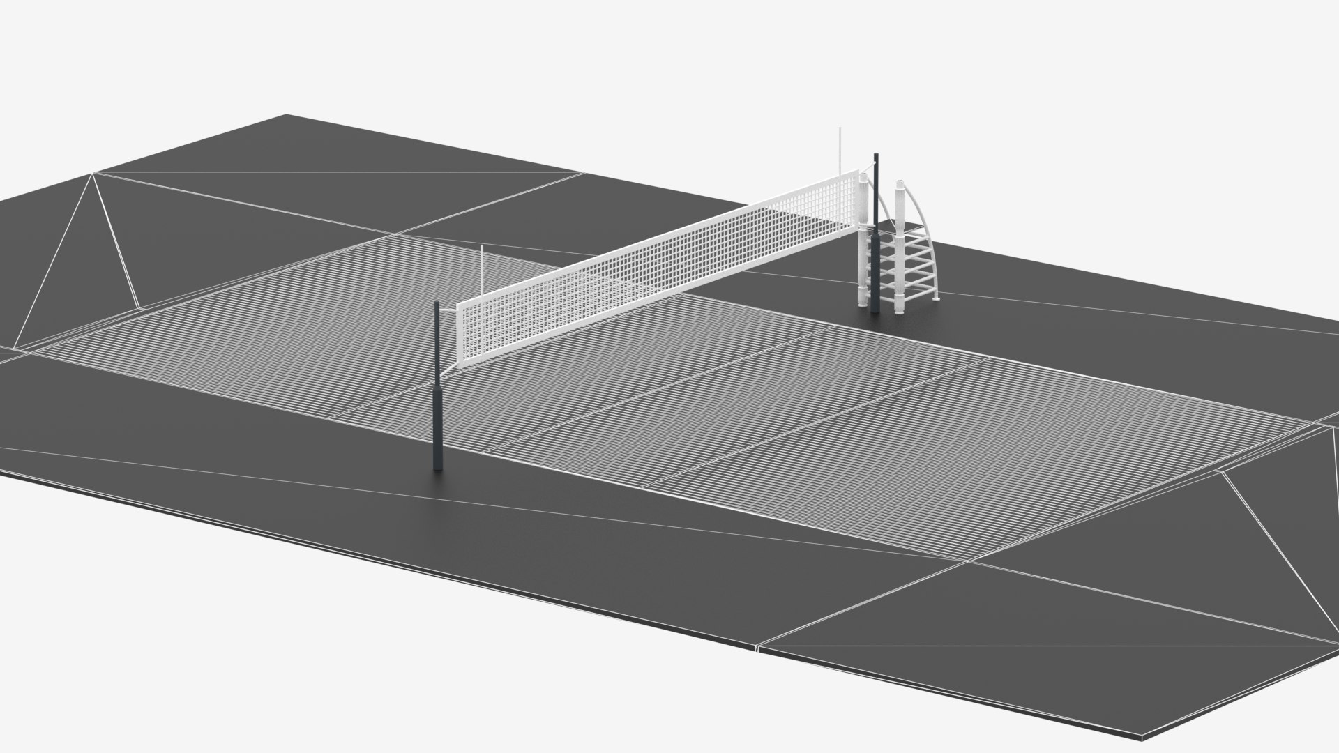 Cartoon Volleyball Court 3D Model - TurboSquid 2235100