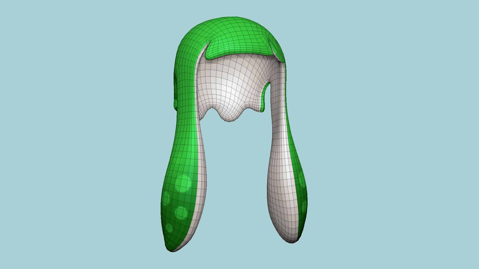 Inkling Hair 03 Green - Splatoon Character Design 3D Model - TurboSquid ...
