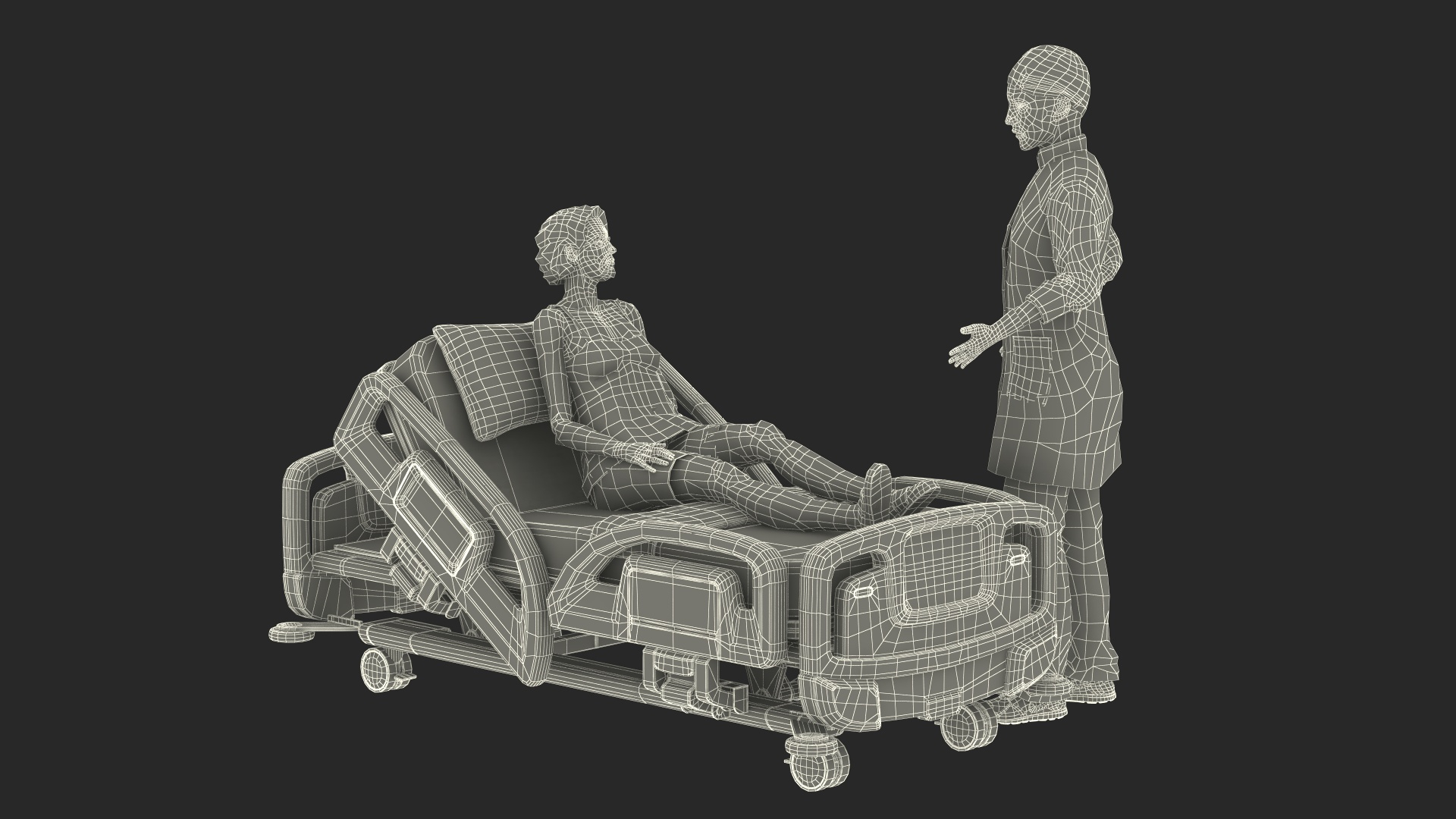 Elderly Patient With Doctor Model - TurboSquid 2330670