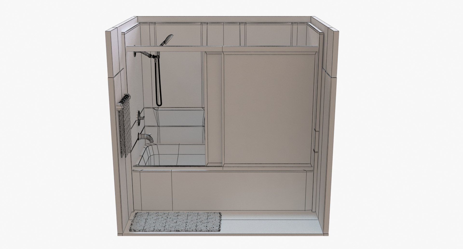 3D Bathtub Shower - TurboSquid 1406887