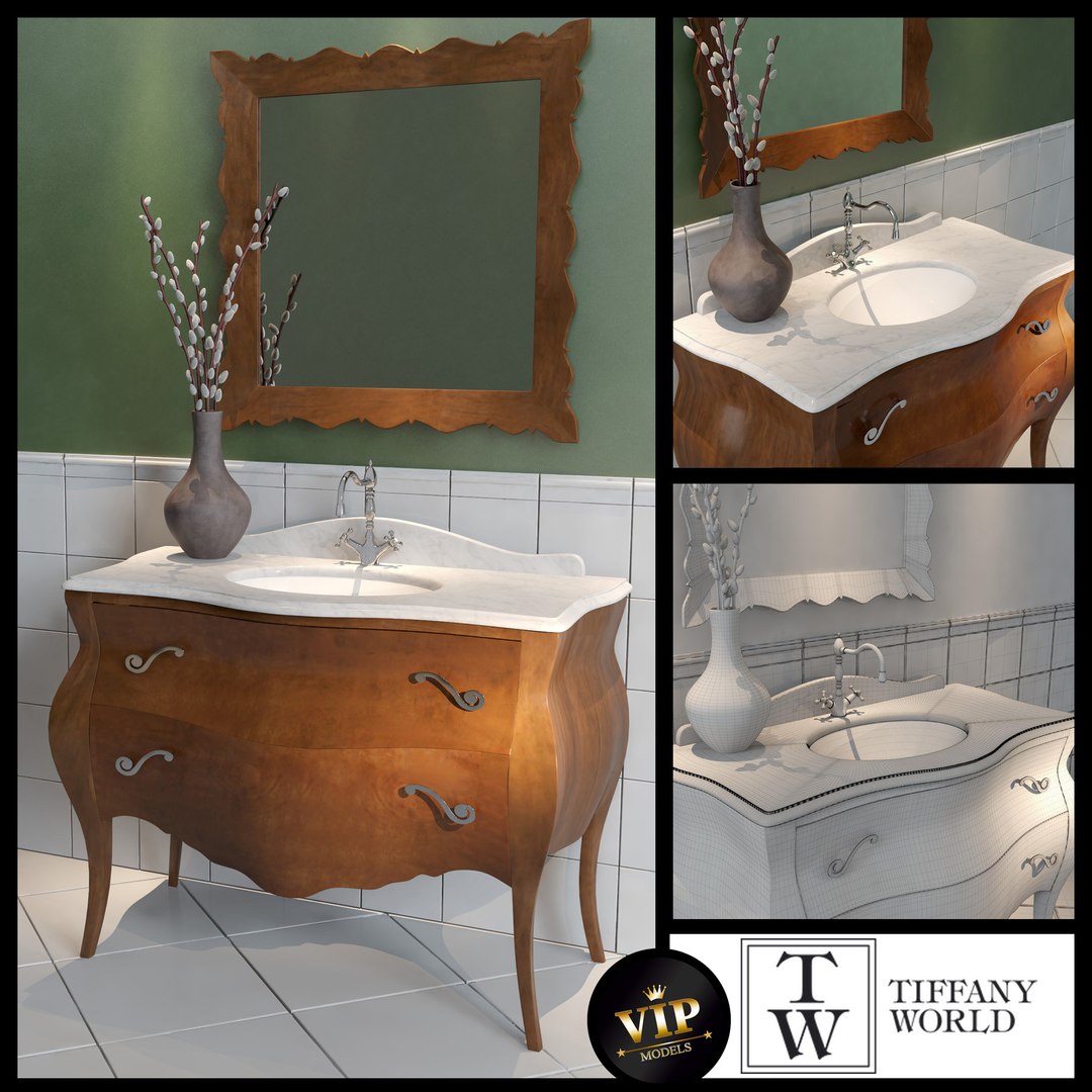 cupboard tiffany world barocco 3d model