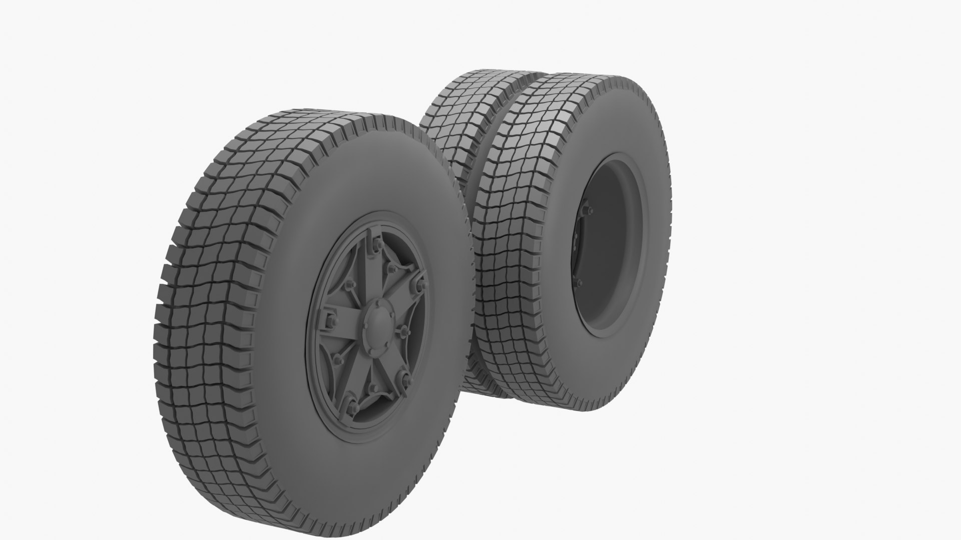 Old Truck Wheels No Texture Model - TurboSquid 2027938