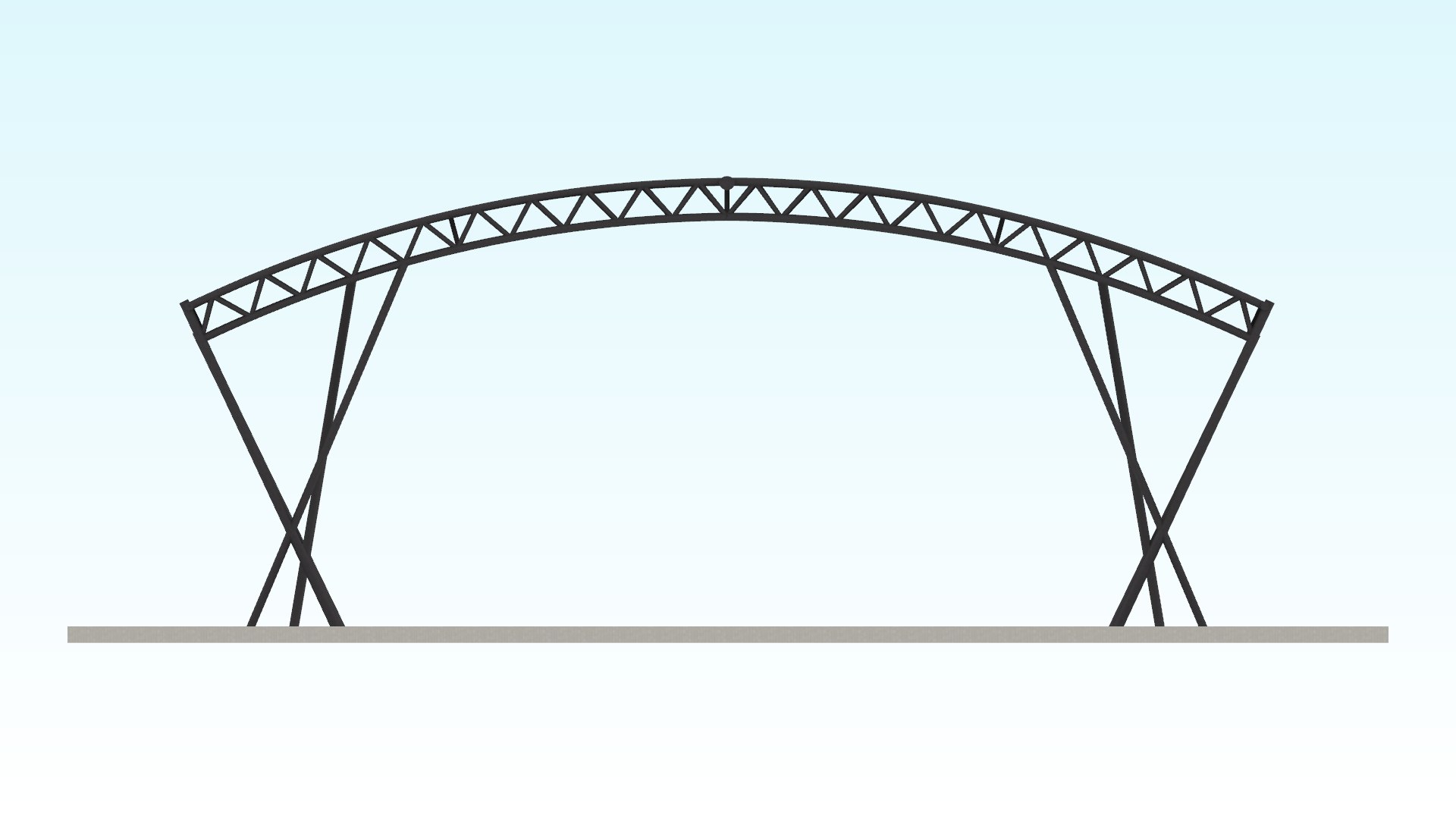 3D Model Truss Beam - Cylindrical Roof Model - TurboSquid 2062552