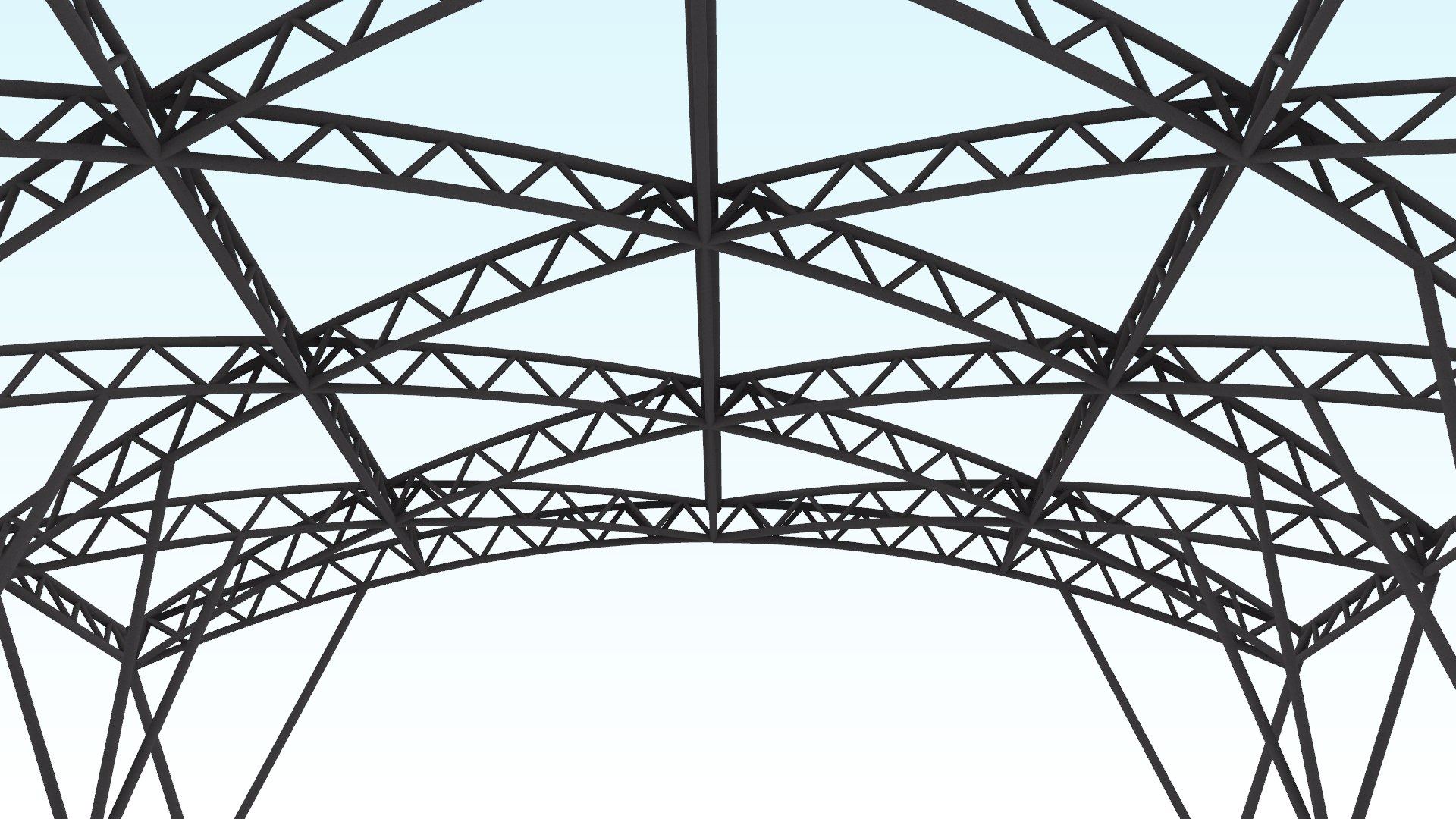 3D Model Truss Beam - Cylindrical Roof Model - TurboSquid 2062552