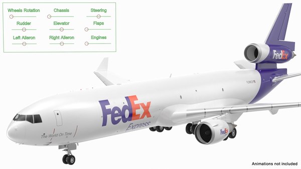 McDonnell Douglas MD11 Tri Jet Airliner FedEx Rigged 3D model ...