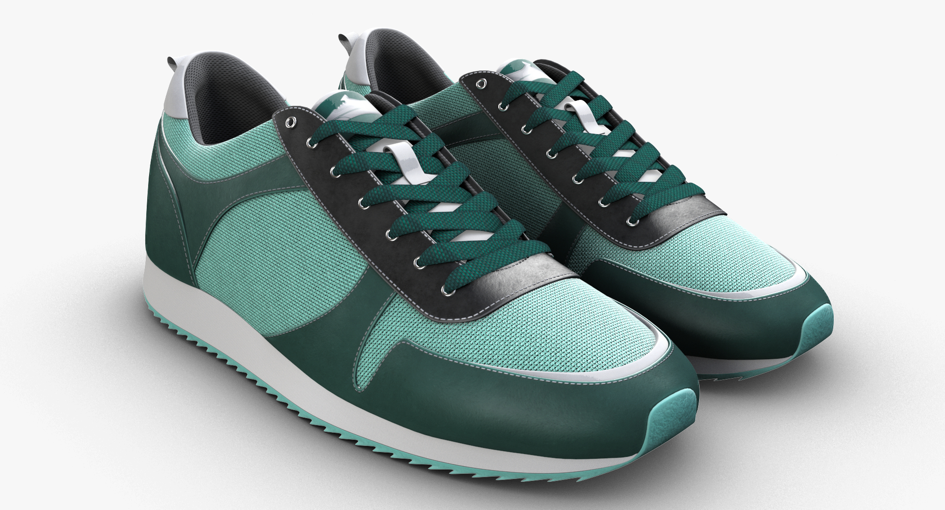 3d Green Running Shoes Model