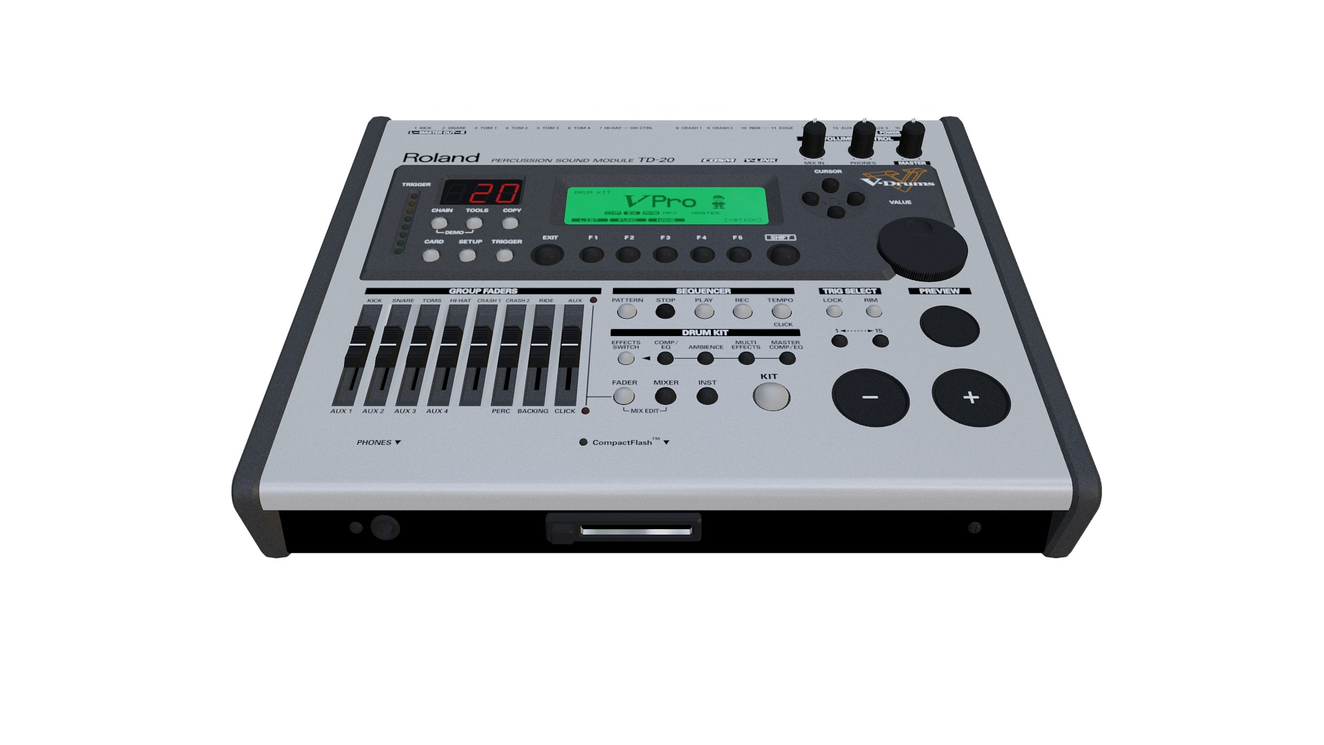 3D Roland TD20 Percussion Module - Drum Machine Model - TurboSquid 2260090