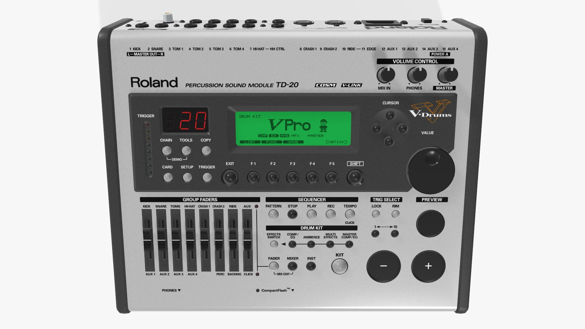 3D Roland TD20 Percussion Module - Drum Machine Model - TurboSquid 2260090