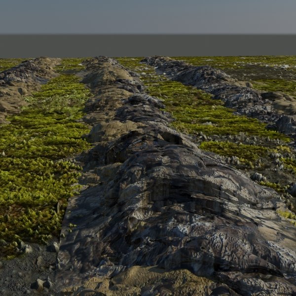 3dsmax dirt rows grass