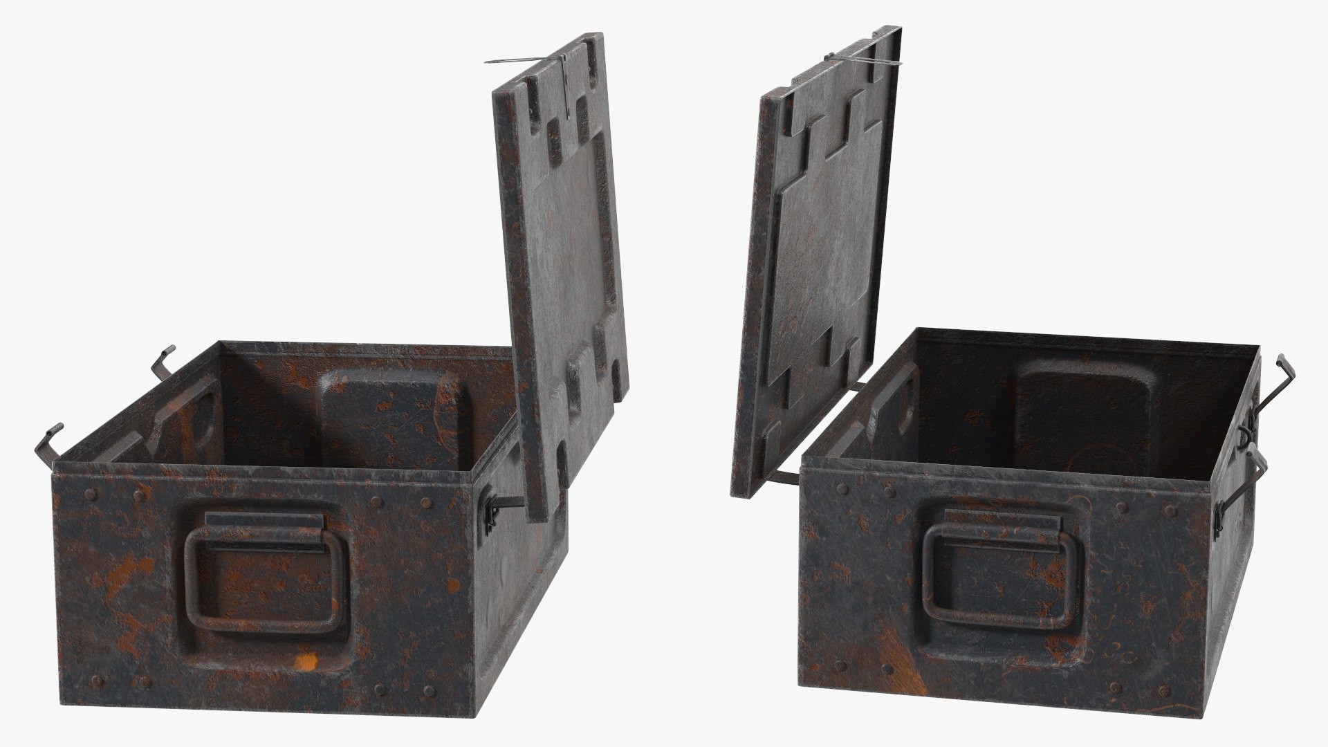 3D Ammunition Old Metal Box Open Model - TurboSquid 2063639