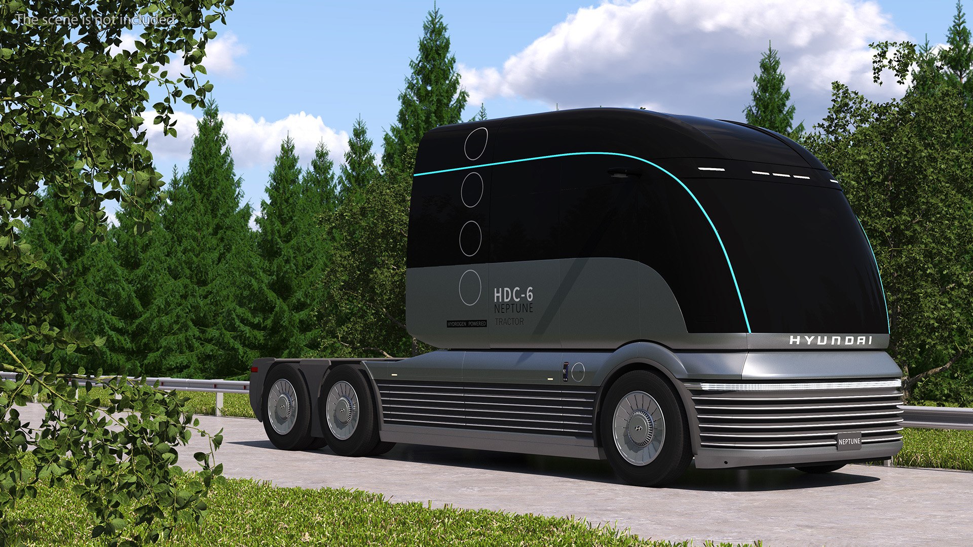 3D Heavy Duty Hydrogen Semi Truck Hyundai HDC-6 Neptune Rigged for Maya - TurboSquid 2166906