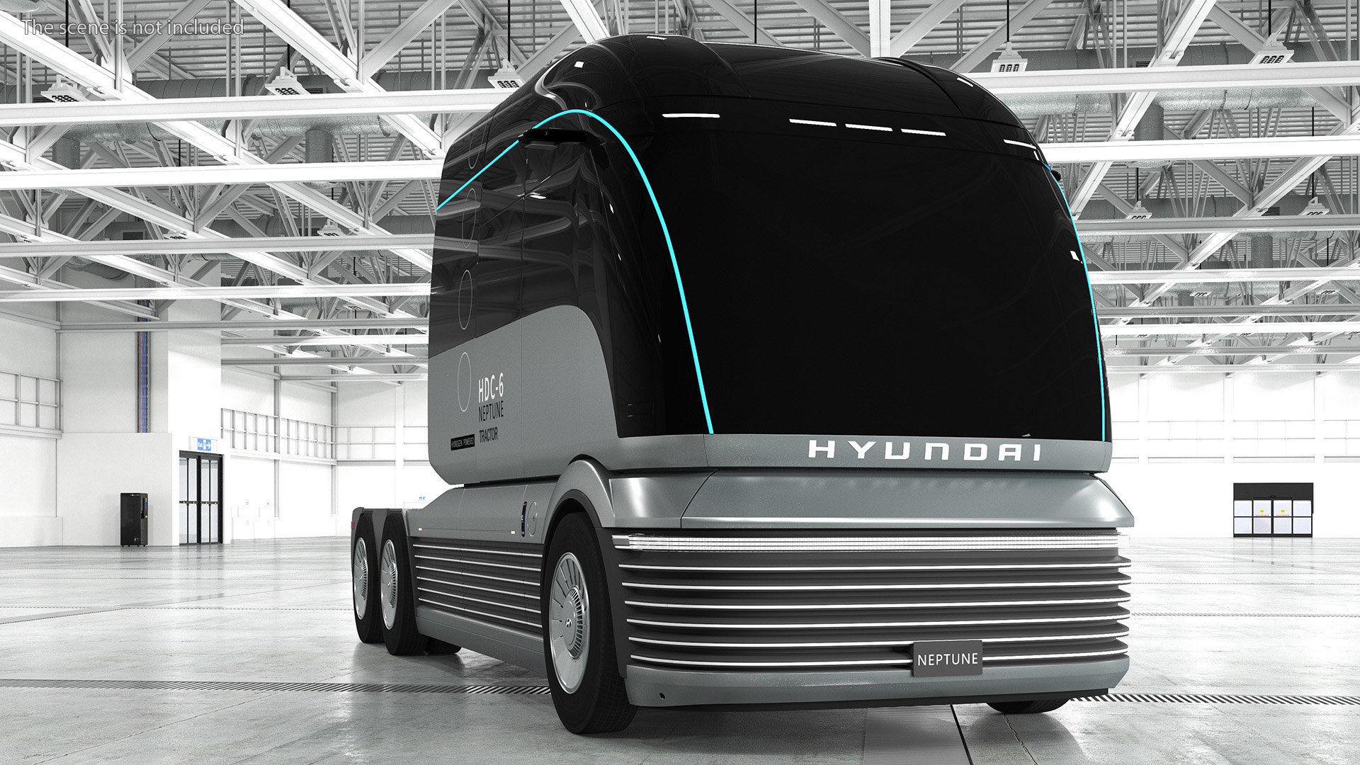 3D Heavy Duty Hydrogen Semi Truck Hyundai HDC-6 Neptune Rigged for Maya ...