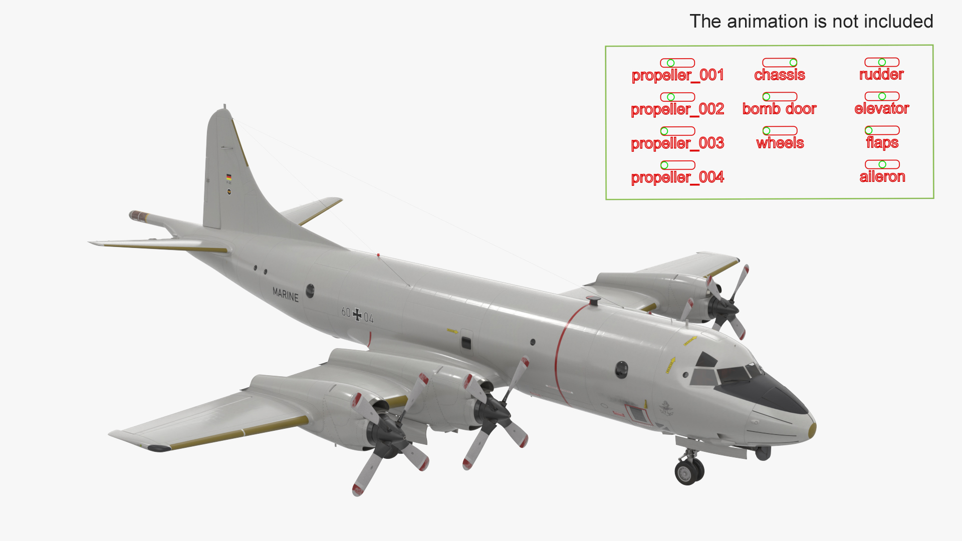 German Navy P3 Orion ASW Aircraft Rigged 3D Model - TurboSquid 2381627