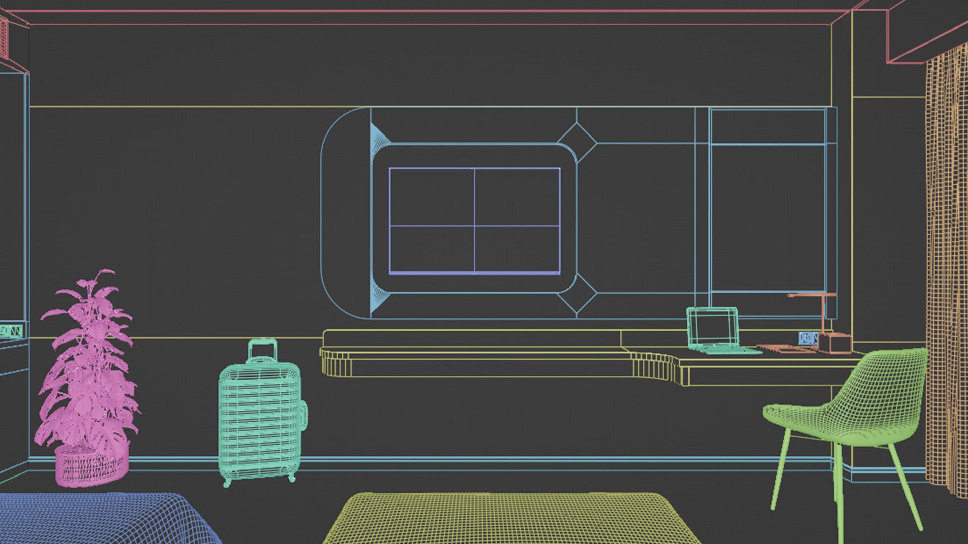 Bedroom Hotel - Contemporary Blender - Fbx - Obj 3D Model - TurboSquid ...