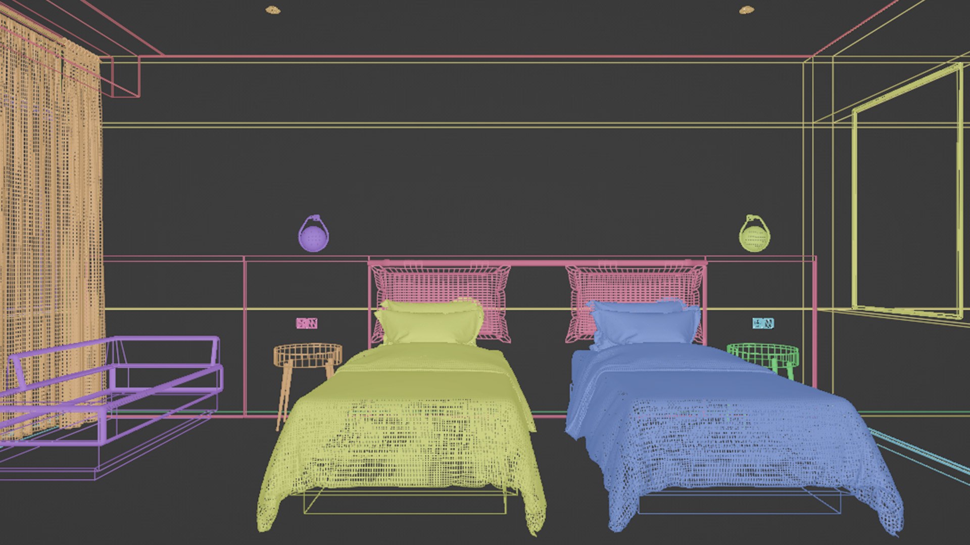 Bedroom Hotel - Contemporary Blender - Fbx - Obj 3D Model - TurboSquid ...