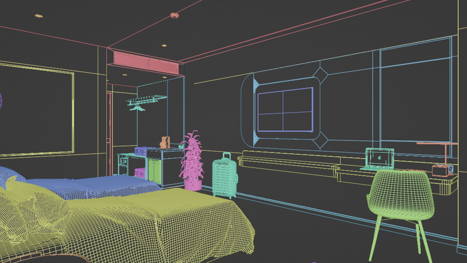 Bedroom Hotel - Contemporary Blender - Fbx - Obj 3D Model - TurboSquid ...