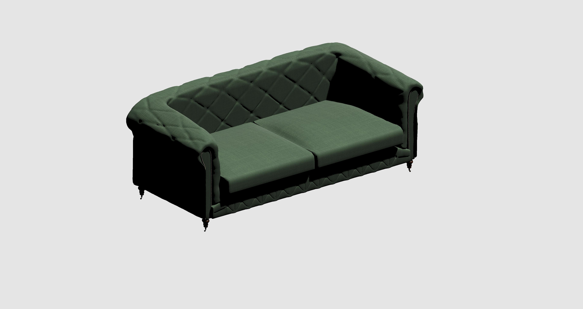 3D Green capitone basic sofa - TurboSquid 1990484