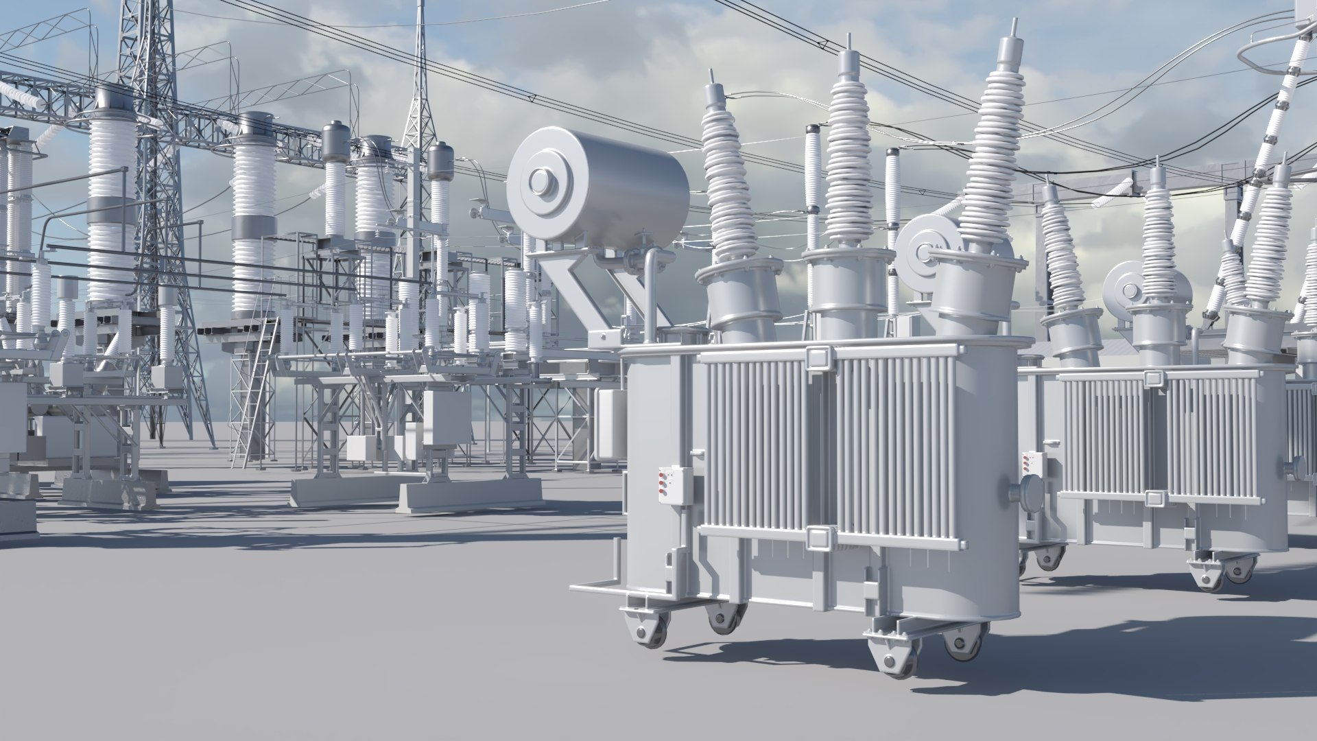 3D Electric Power Sub Station - TurboSquid 2324764
