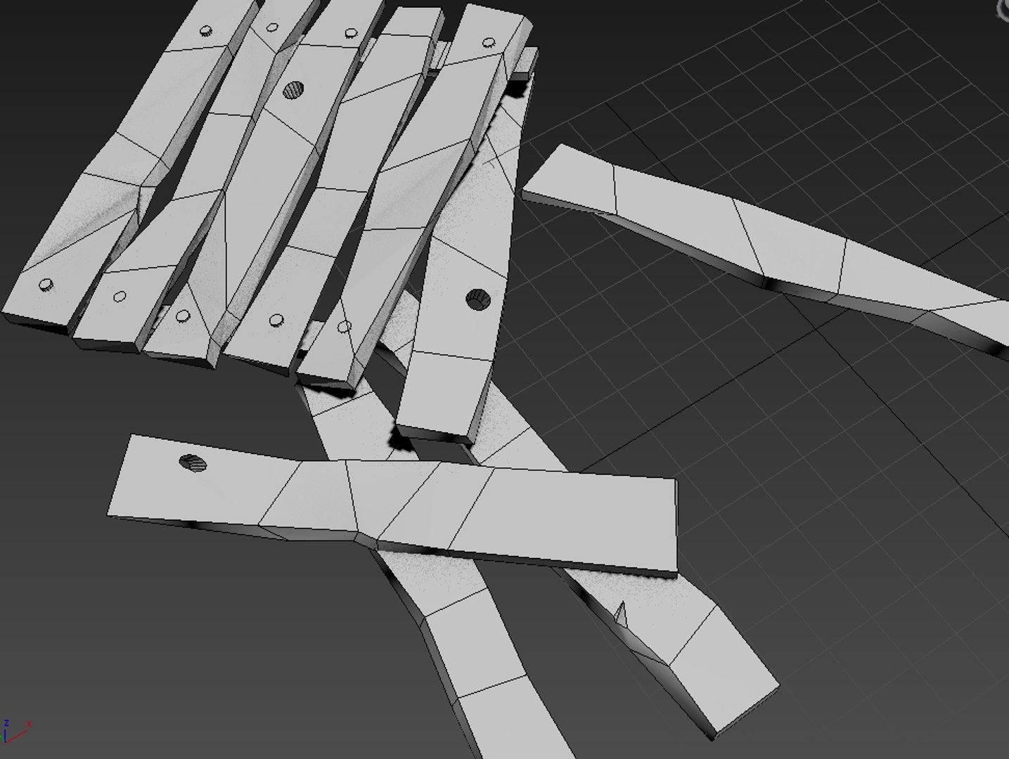 Max Low-poly Old Wooden Planks