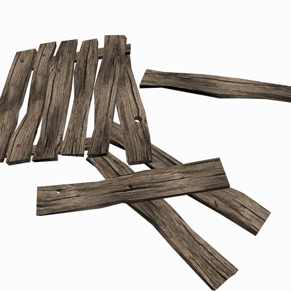 max low-poly old wooden planks
