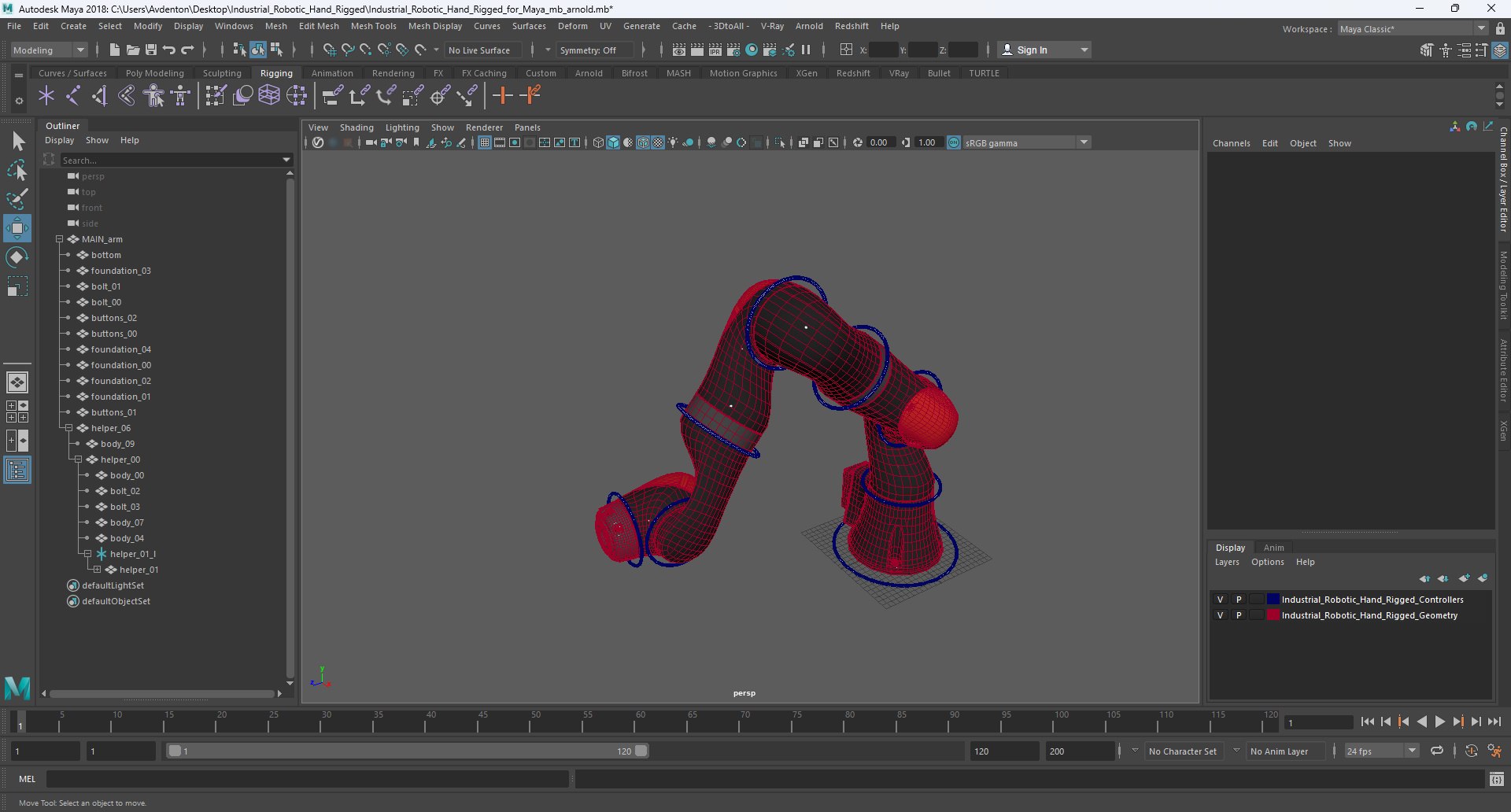 3D Industrial Robotic Hand Rigged For Maya Model - TurboSquid 2297418