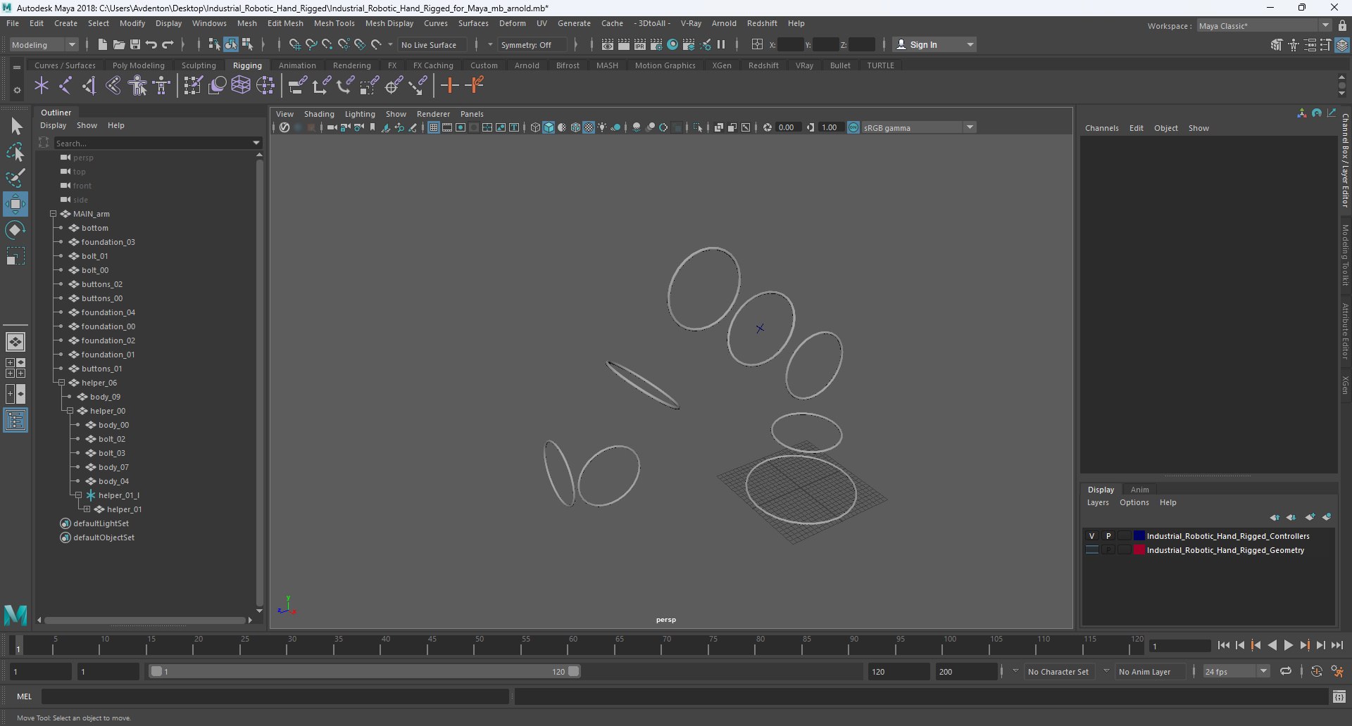 3D Industrial Robotic Hand Rigged For Maya Model - TurboSquid 2297418