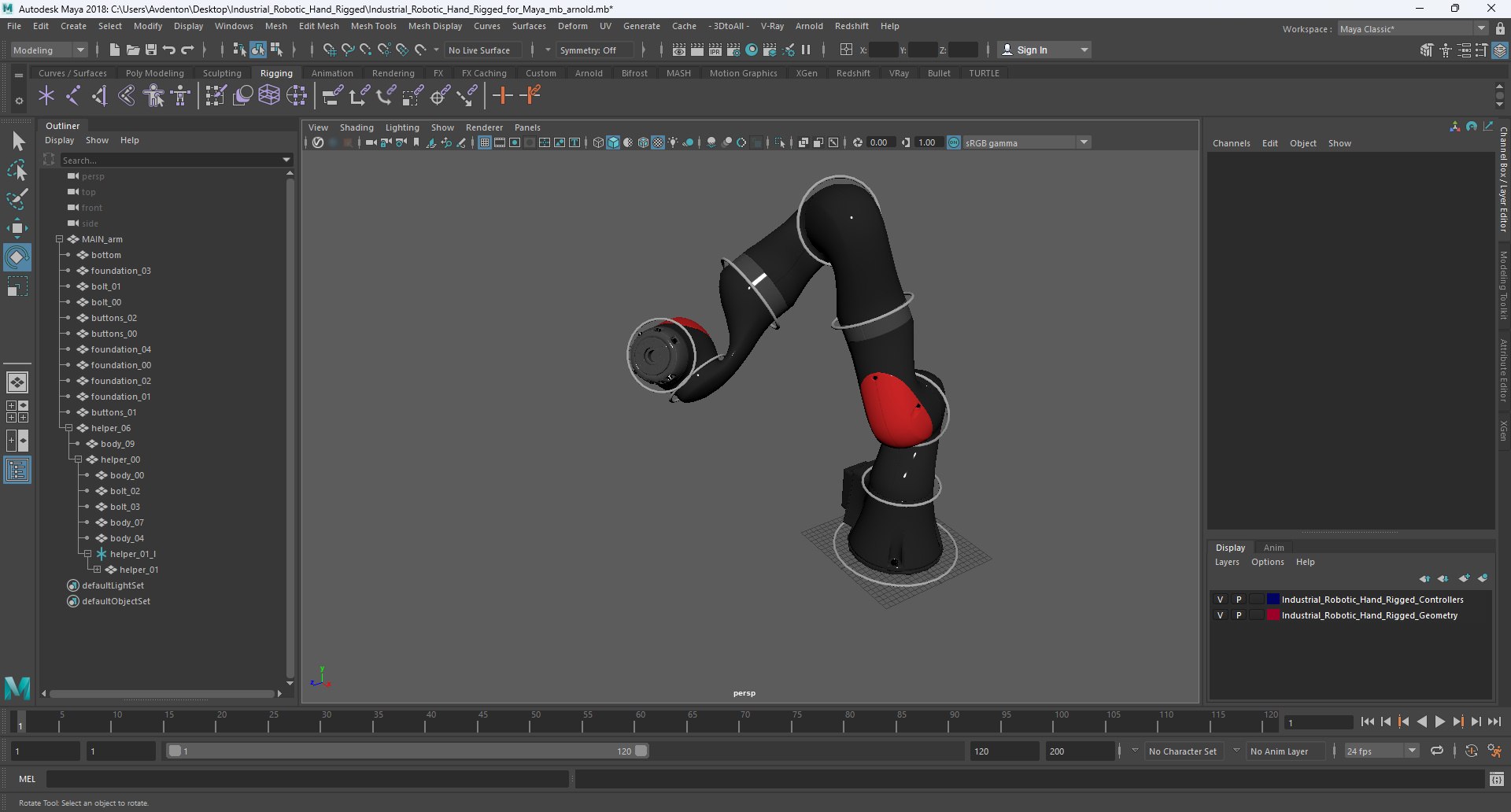 3D Industrial Robotic Hand Rigged For Maya Model - TurboSquid 2297418