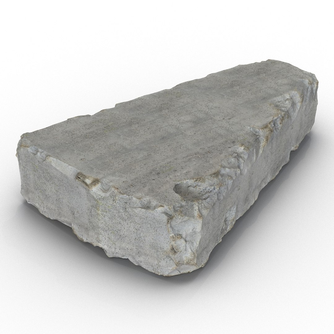 concrete chunk 7 materials 3d model