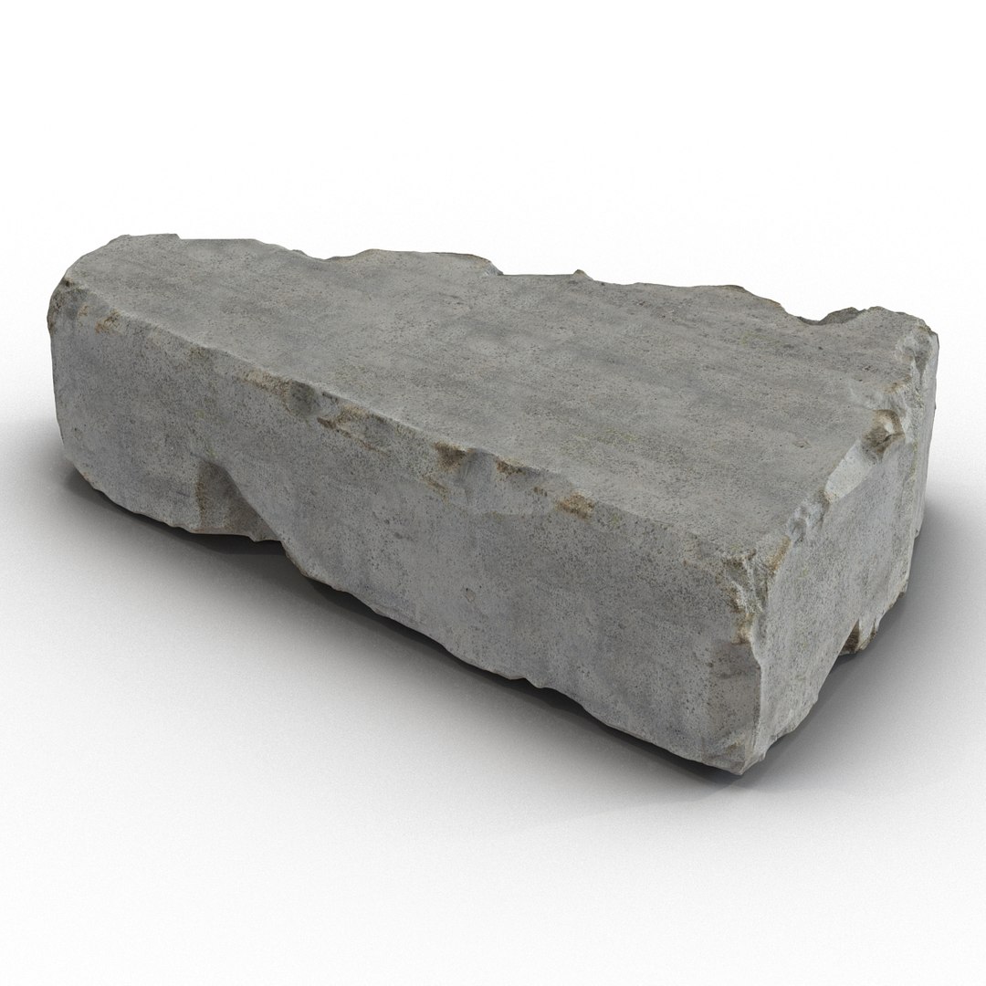 concrete chunk 7 materials 3d model