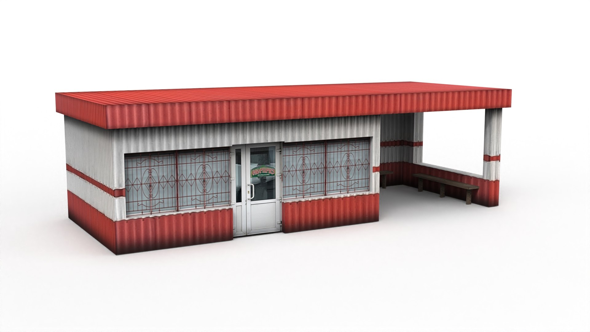 3D Little shop at the bus stop model - TurboSquid 1814418