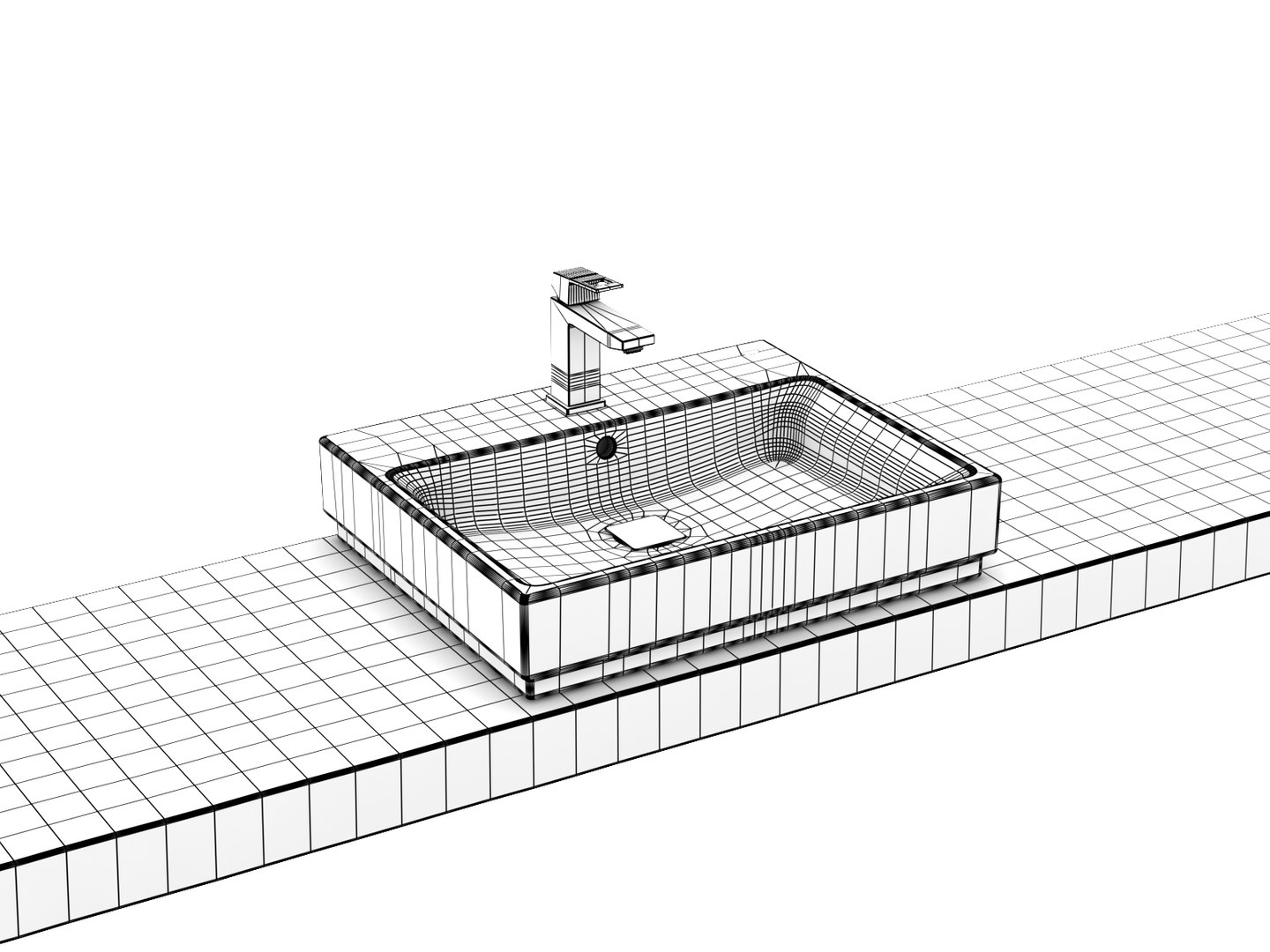 3D model eurocube countertop basin 60 - TurboSquid 1389481