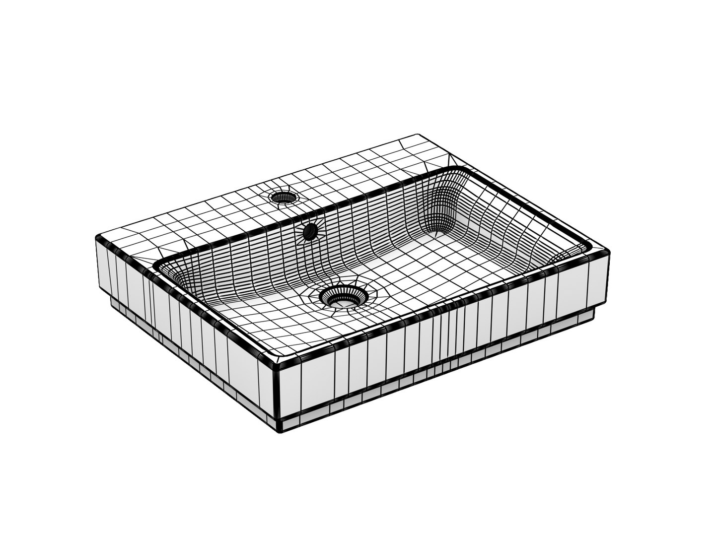 3D model eurocube countertop basin 60 - TurboSquid 1389481