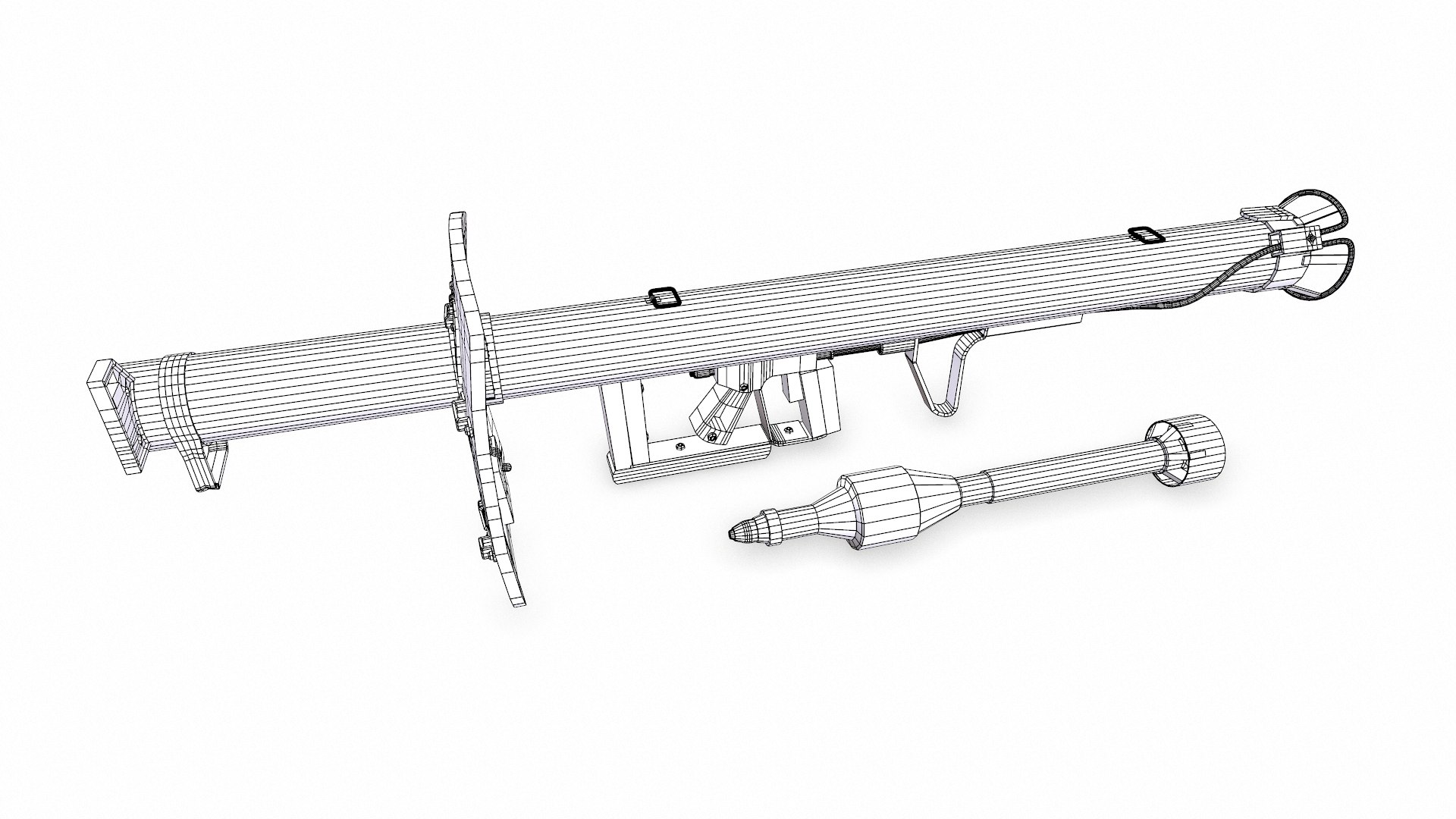 3D Model Panzerschreck Anti Tank Rocket Launcher Low-poly PBR ...