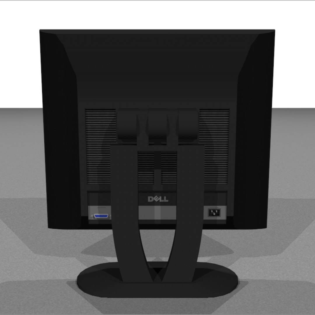 3d computer monitor flat model
