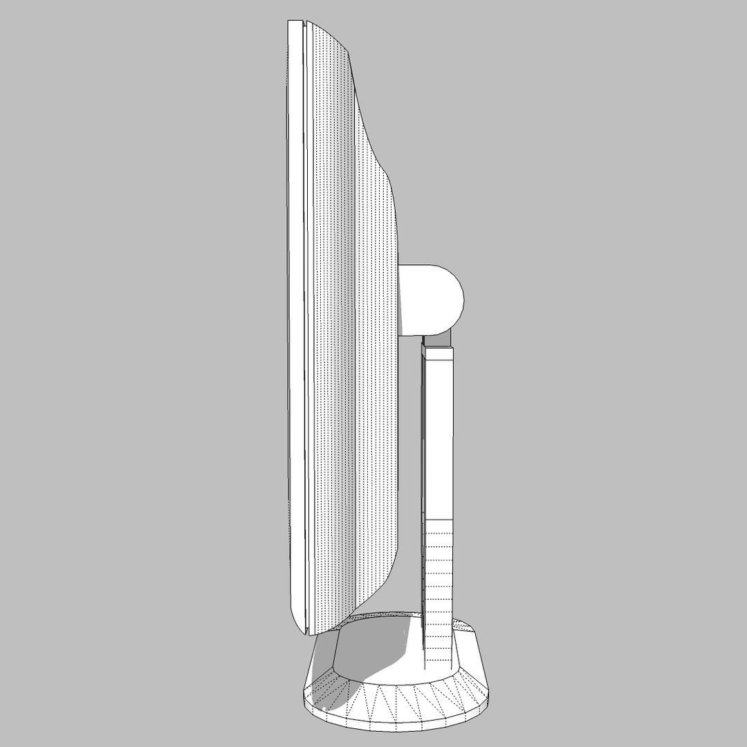 3d computer monitor flat model