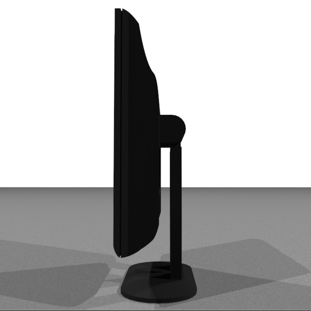 3d computer monitor flat model